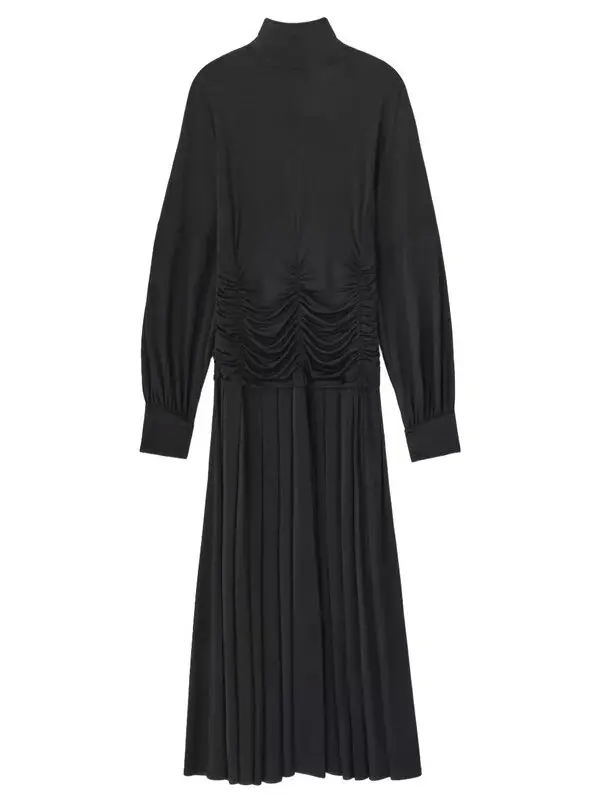 GANNI Pleated Midi Dress - Black
