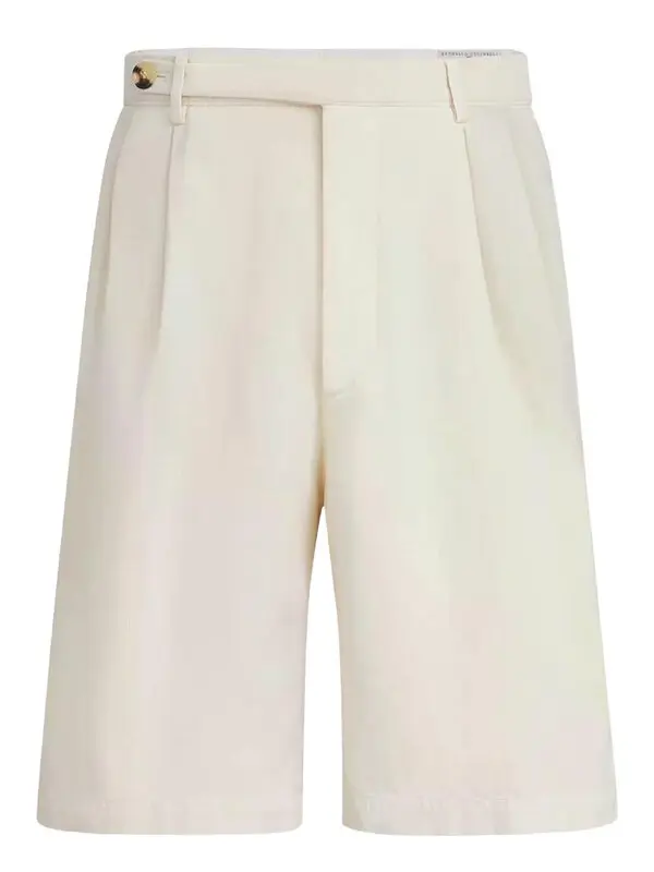 Brunello Cucinelli Pleated Tabbed-waistband Shorts - Neutrals
