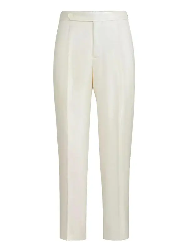 Brunello Cucinelli Pleated Waist-tab Silk Trousers - Neutrals