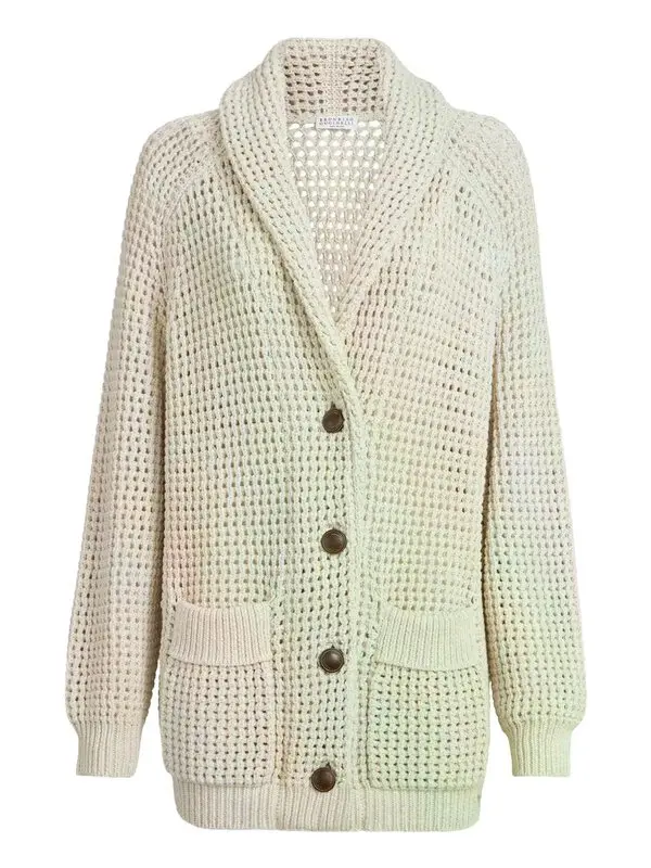 Brunello Cucinelli Open-knit Cardigan - Neutrals