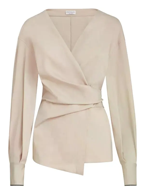 Brunello Cucinelli Wrap-around Shirt - Neutrals