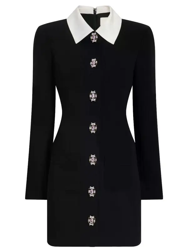 Cinq À Sept Sheryl Collared Embellished Dress - Black