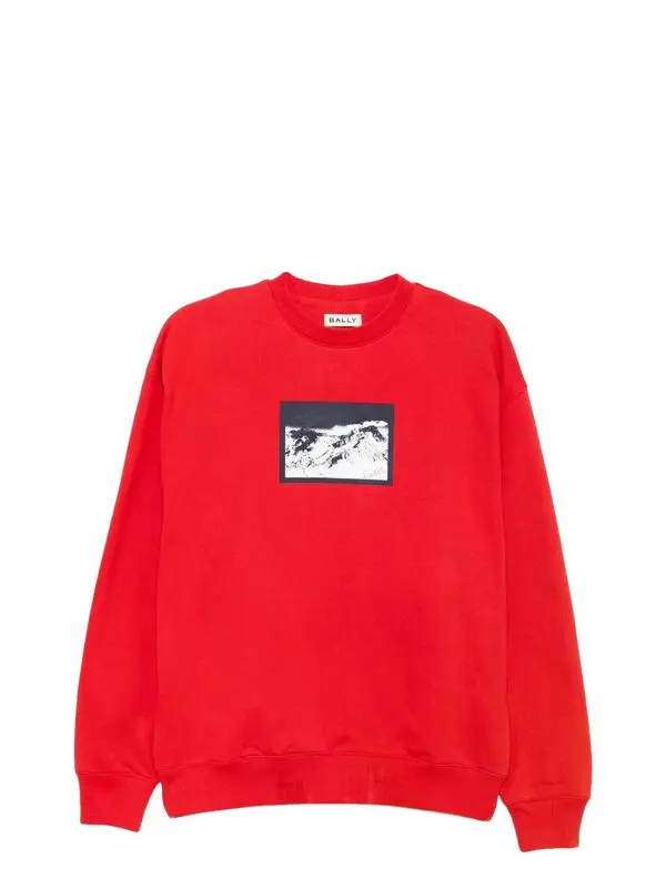 Bally Graphic Crewneck Sweatshirt - Red