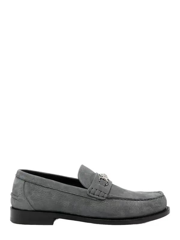 Versace Logo Penny Loafers - Grey