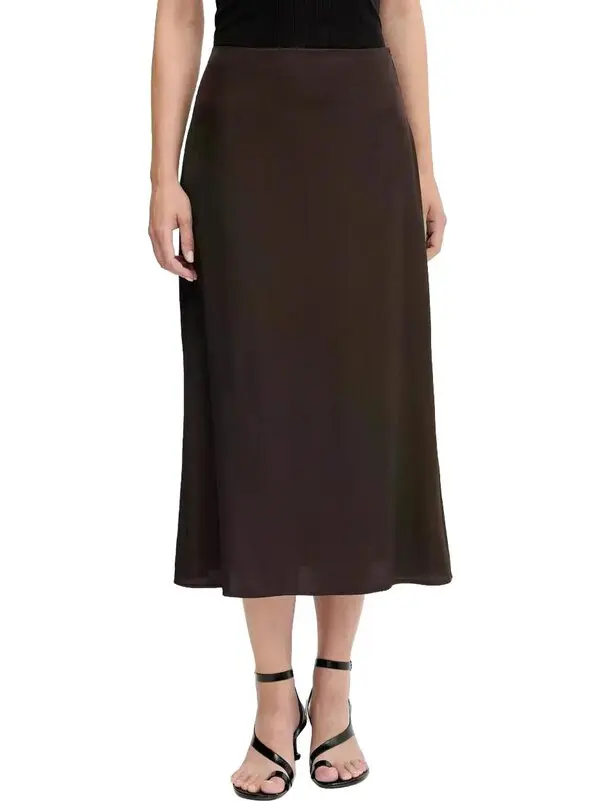Marc O'polo A-line Midi Skirt With Zip - Brown