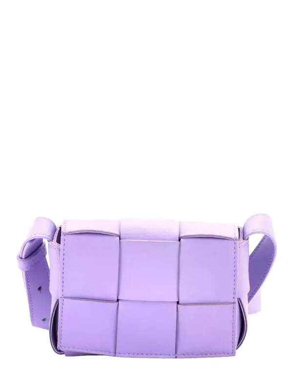 Bottega Veneta Cassette Maxi Intrecciato Leather Crossbody Bag - Purple