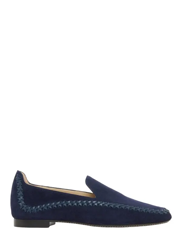 Giorgio Armani Suede Slip-ons With Interweaving - Blue