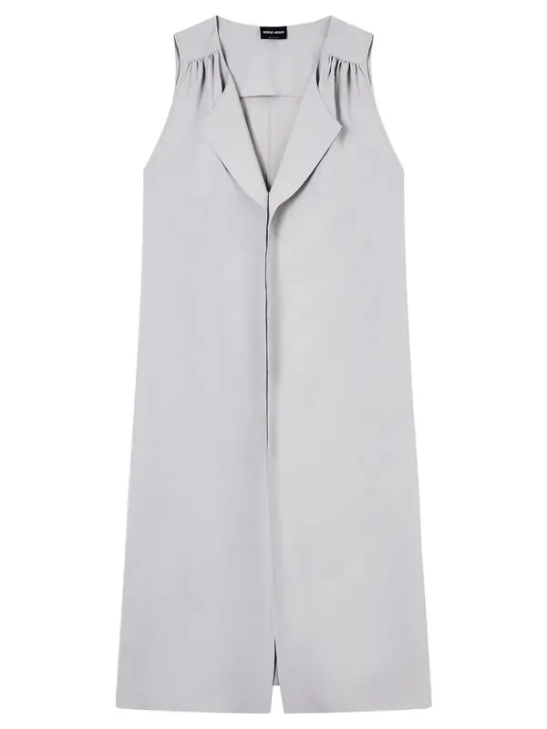 Giorgio Armani Technical Silk Shirt Dress - Grey
