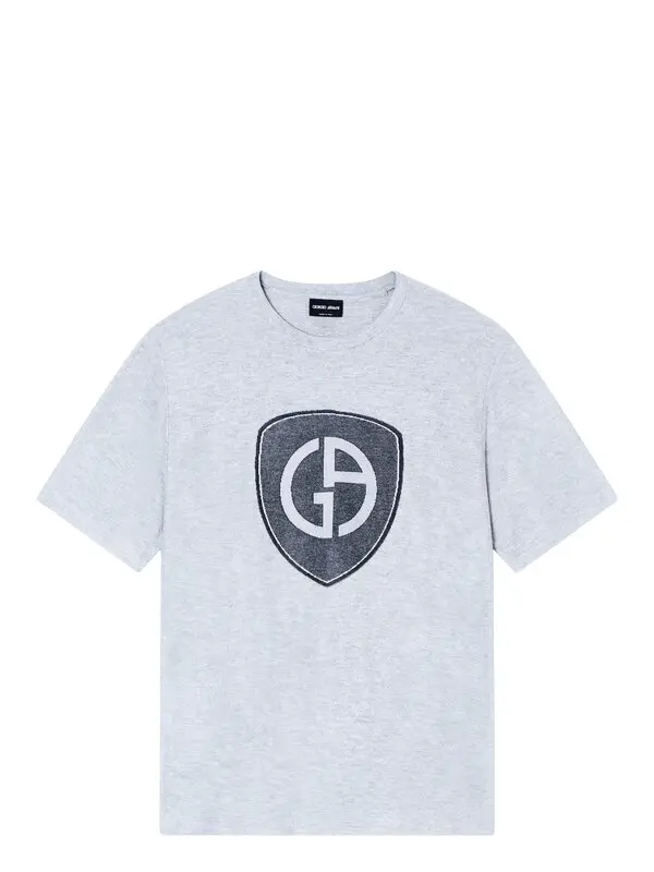 Giorgio Armani Viscose And Cashmere Jersey Crew-neck T-shirt - Grey