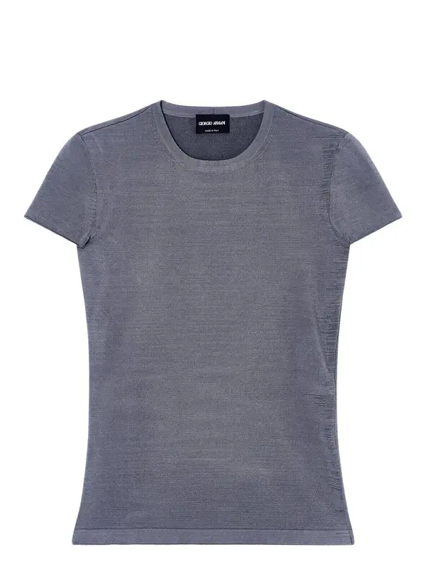 Giorgio Armani Viscose Blend Crew-neck Jumper - Grey