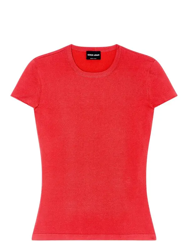 Giorgio Armani Viscose Blend Crew-neck Jumper - Red