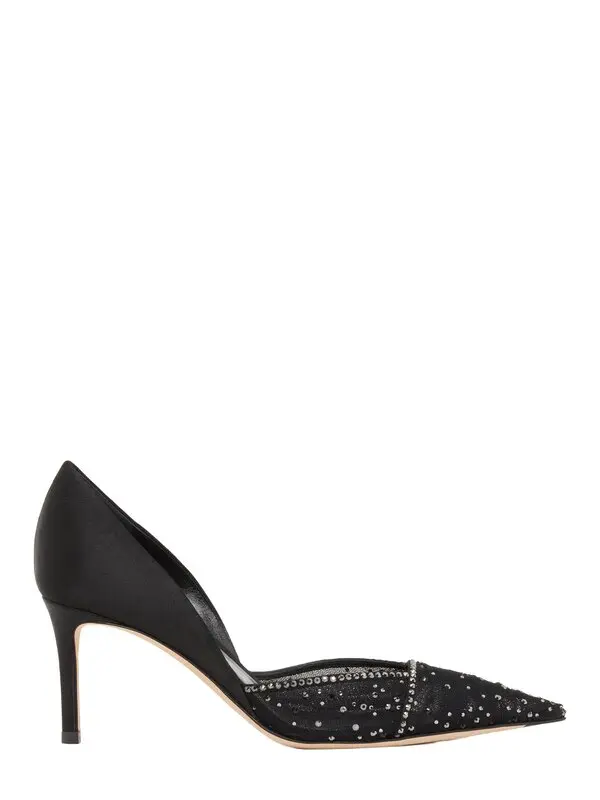 Giorgio Armani Tulle And Satin Court Shoes - Black