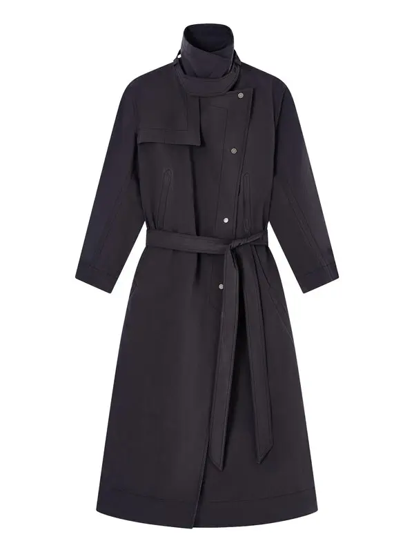 Giorgio Armani Technical Fabric Trench Coat - Brown