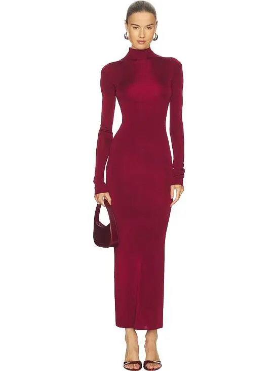 L'academie Syndi Maxi Knit Dress - Burgundy