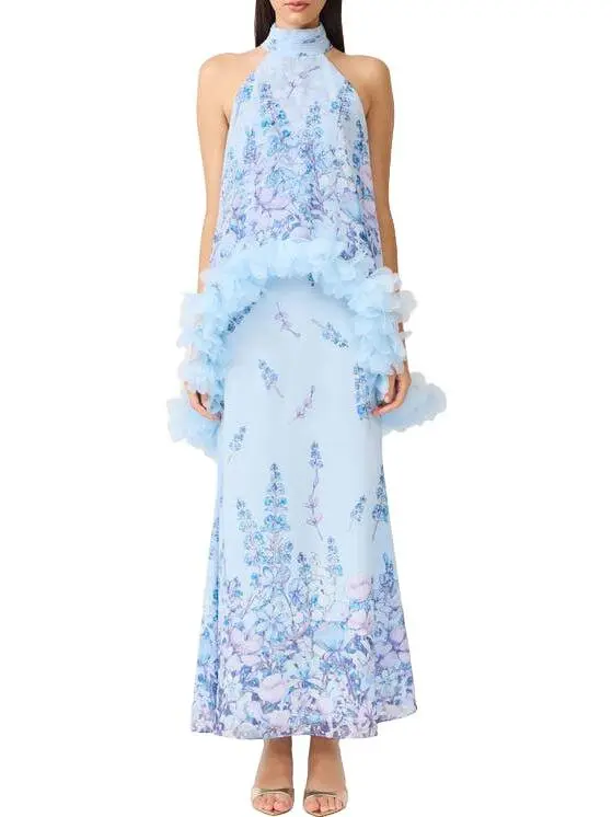 ELLIATT Tulsia Floral Georgette Gown - Light Blue
