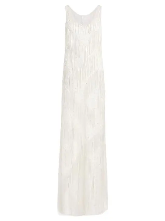 Jenny Packham Symphonie Fringed Gown - Ivory
