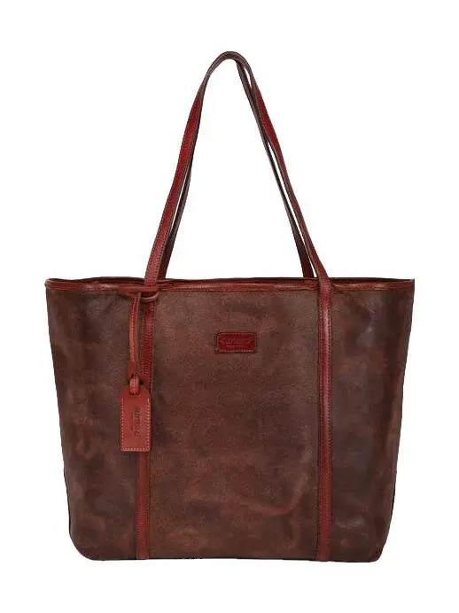 OLD TREND Alder Genuine Leather Shoulder Tote - Brown