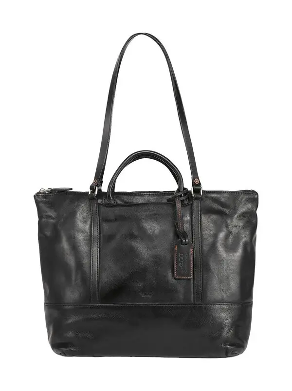 OLD TREND Crocus Genuine Leather Carryall Tote - Black