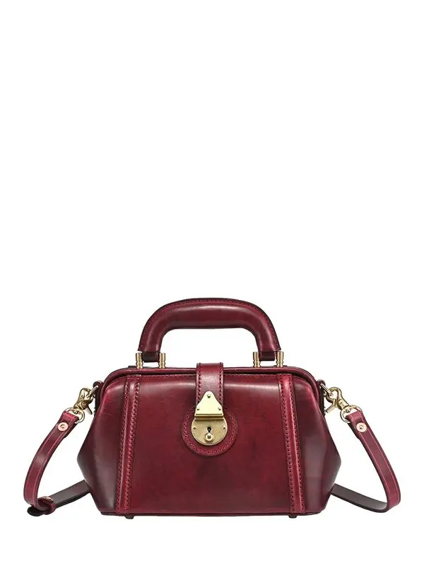 OLD TREND Azalea Genuine Leather Mini Doctor Satchel - Maroon
