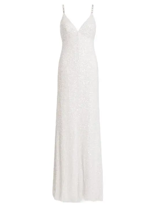 Jenny Packham Nora Sequin-embellished Gown - Ivory