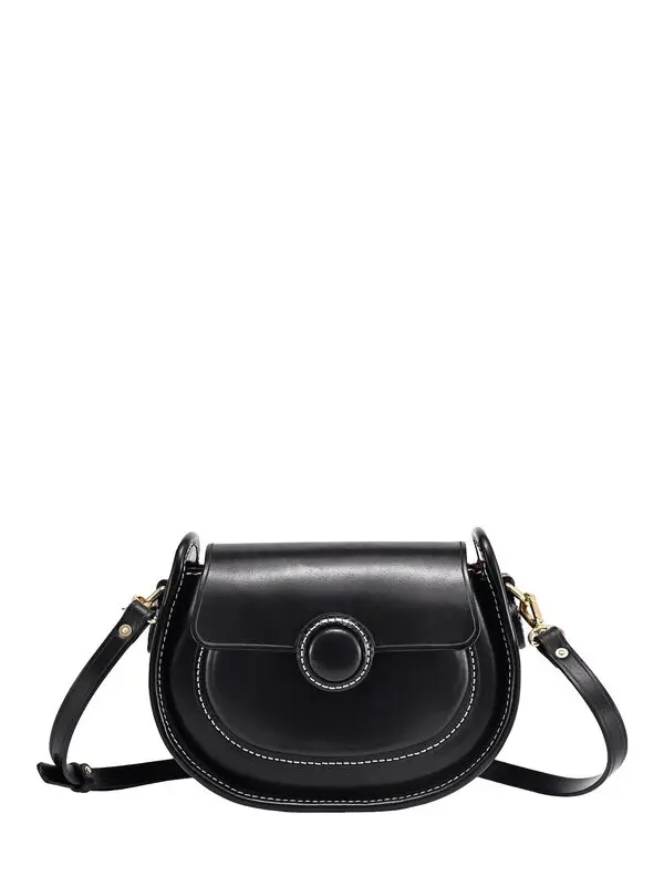 OLD TREND Begonia Genuine Leather Crossbody - Black