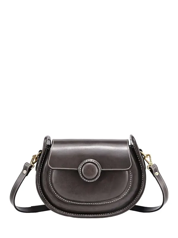 OLD TREND Begonia Genuine Leather Crossbody - Grey