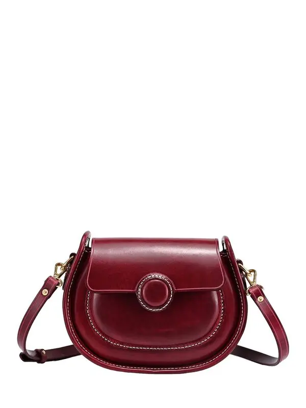 OLD TREND Begonia Genuine Leather Crossbody - Maroon