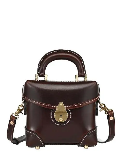 OLD TREND Azalea Genuine Leather Box Crossbody - Brown