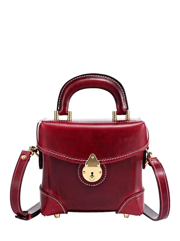 OLD TREND Azalea Genuine Leather Box Crossbody - Maroon