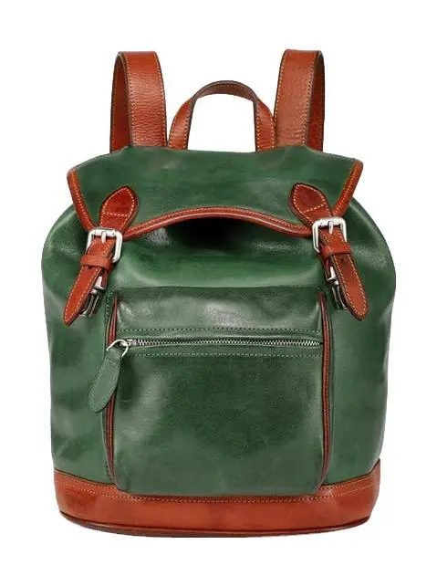 OLD TREND Ficus Leather Backpack - Green