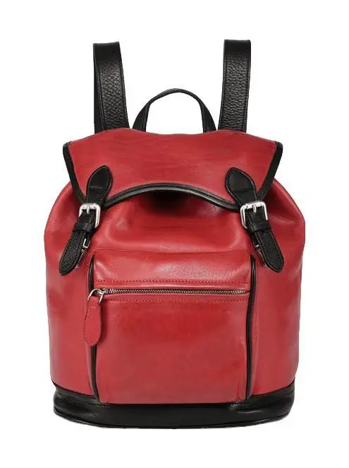 OLD TREND Ficus Leather Backpack - Red