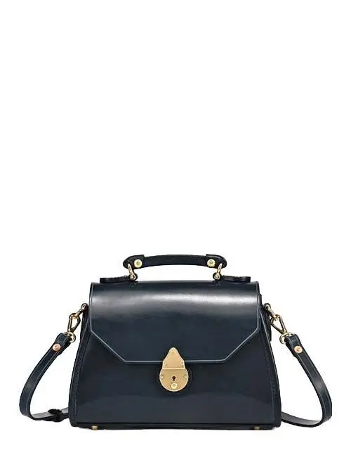 OLD TREND Laurel Genuine Leather Classic Satchel - Navy