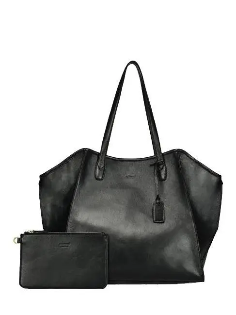 OLD TREND Iris Large Leather Carryall Tote - Black