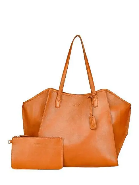 OLD TREND Iris Large Leather Carryall Tote - Chestnut