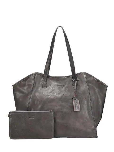 OLD TREND Iris Genuine Leather Tote - Grey