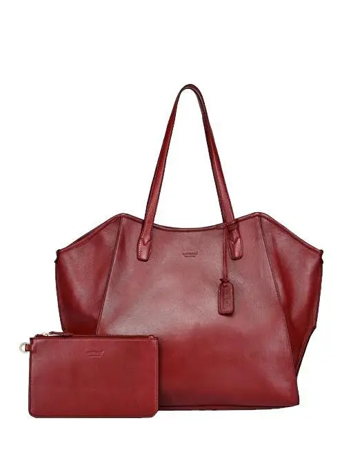 OLD TREND Iris Large Leather Carryall Tote - Oxblood