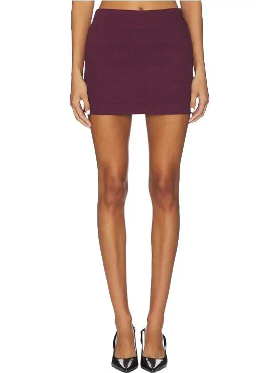 ALL THE WAYS Aurelia Mini Skirt - Wine Plaid