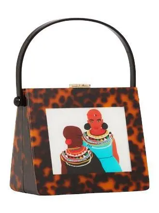 LARALLAN Naserian Acrylic Top Handle Bag - White Backdrop