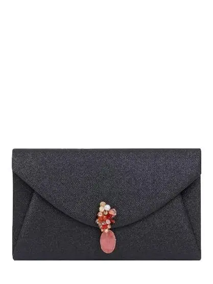 LARALLAN Mabel Oversized Envelope Clutch - Black