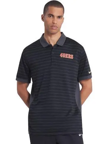 Nike San Francisco 49ers 2025 Rivalries Collection Sideline Victory Striped Dri-fit Polo - Black