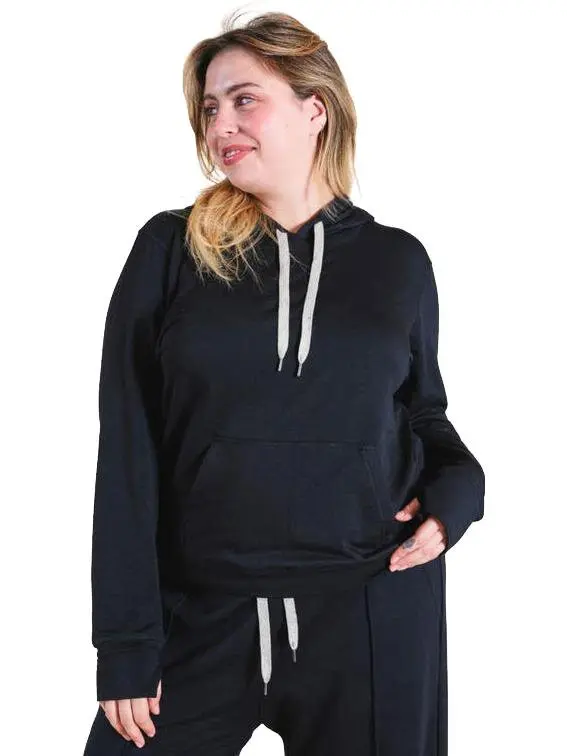 POPLINEN Plus Betty Modal Hoodie - Black