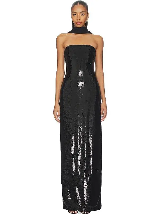 L'academie By Marianna Veleda Sequin Gown - Black