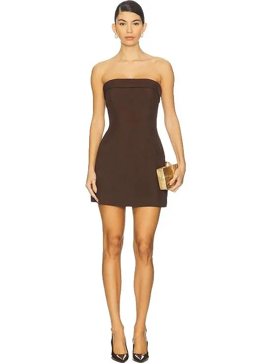 RUNAWAY THE LABEL Zarla Mini Dress - Chocolate