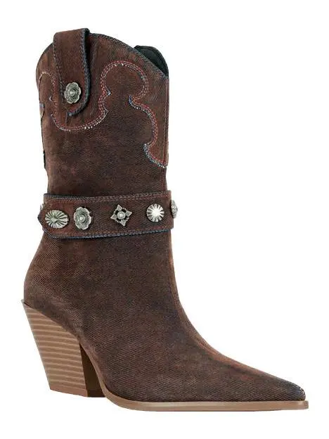 AZALEA WANG Neith Western Boots - Burnt Orange