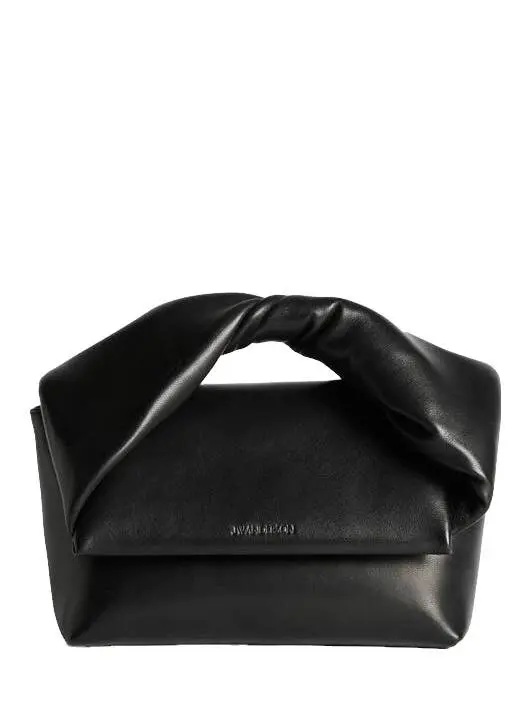 JW Anderson Midi Twister Leather Handbag - Black