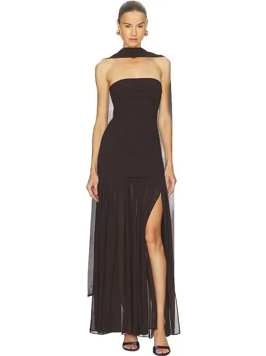 L'academie By Marianna Tia Gown - Dark Brown