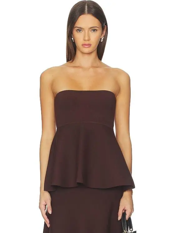 Line & Dot Kingston Knit Peplum Top - Brown