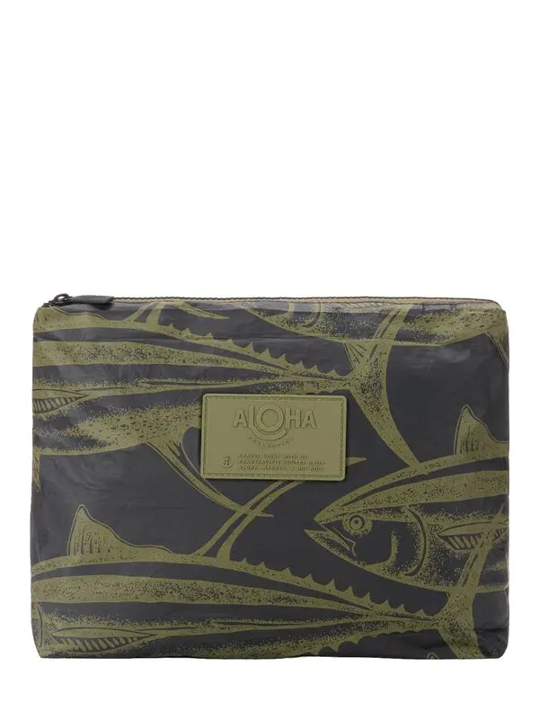 ALOHA COLLECTION Mid Ahi Zip Pouch - Olive/black