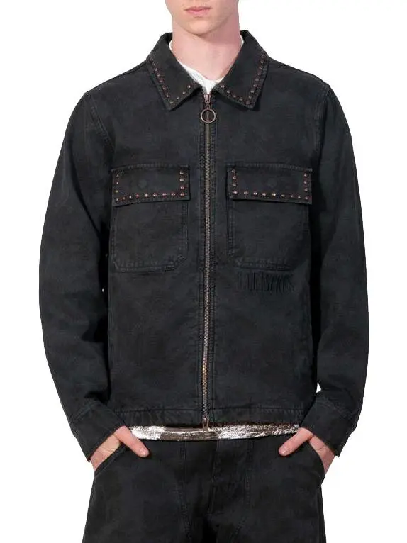 PLEASURES Studded Denim Jacket - Black