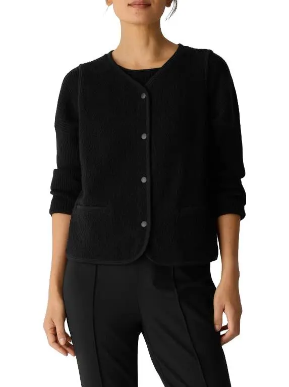 Eileen Fisher Stretch Organic Cotton V-neck Vest - Black